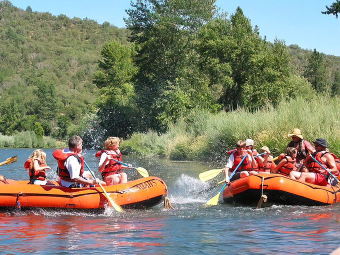 River rafting near Alturas provides thrills without the crowds – no waiting in line behind tourists taking selfies with their waterproof phones.