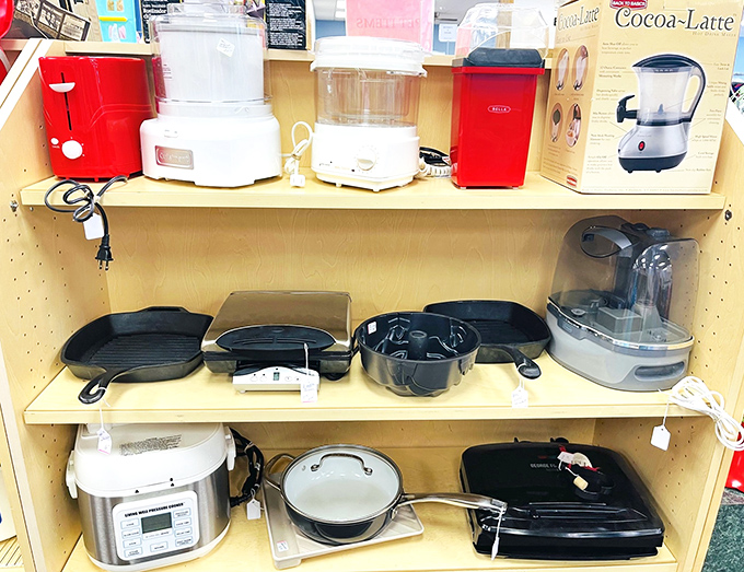 Kitchen appliances with plenty of life left in them. That popcorn maker might have stories of movie nights from another decade.