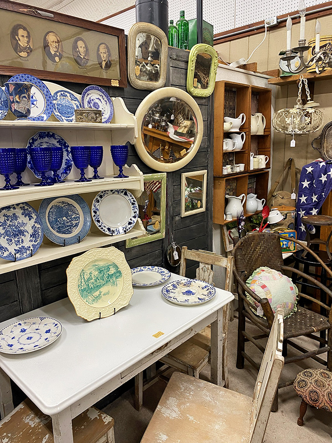 Blue and white china that would make your grandmother swoon. These dishes have served countless Sunday dinners and holiday feasts across generations.