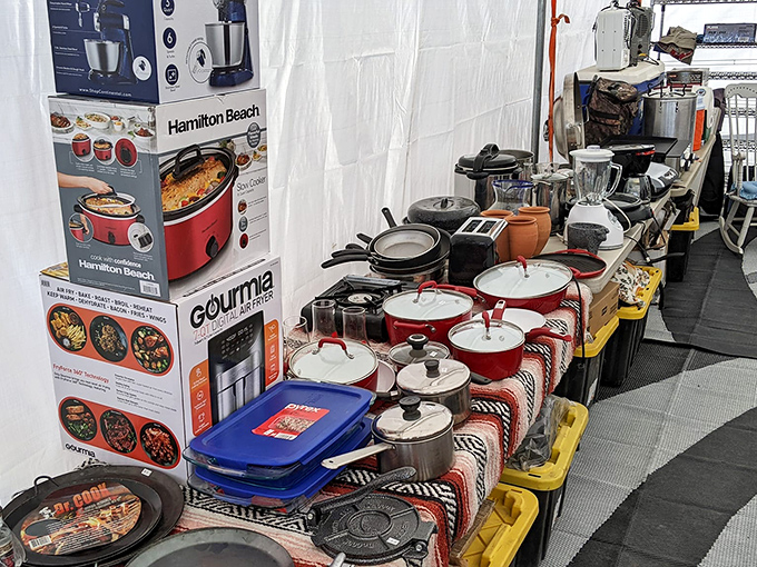 Kitchen gadget paradise where forgotten culinary tools and modern appliances coexist&mdash;your grandmother's favorite potato masher might be waiting here.