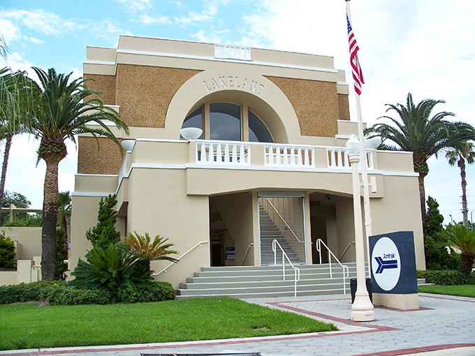 The Lakeland Amtrak Station stands proudly palm-flanked, a reminder of when travel was an occasion and train stations were built to impress.