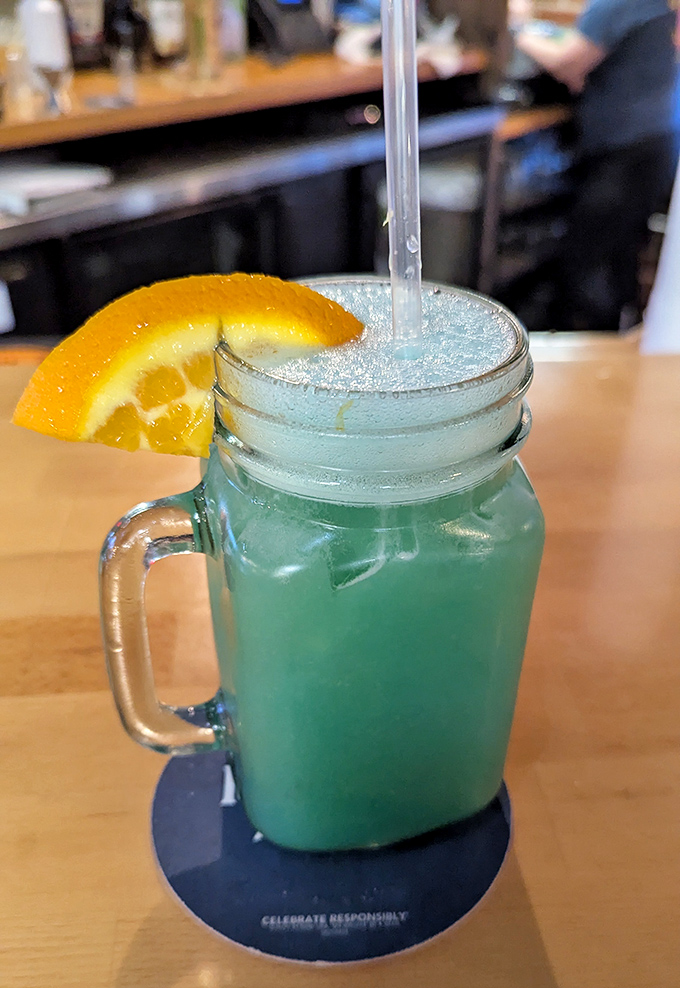 This isn't just lemonade&mdash;it's a turquoise oasis in a desert of barbecue intensity, offering sweet relief between bites of smoky perfection.