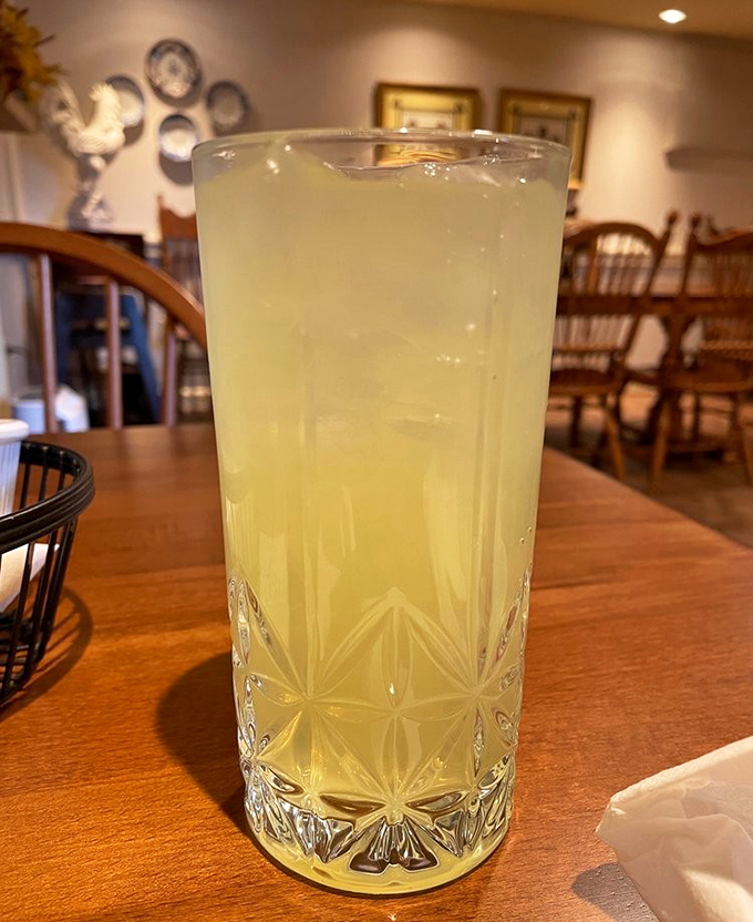 Lemonade served in a cut crystal glass—because at Miss Mary Bobo's, even the simplest pleasures deserve proper presentation.