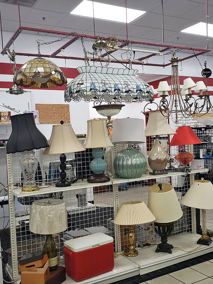 The lighting department doubles as an art gallery&mdash;those stained glass beauties would make Tiffany himself do a double-take.