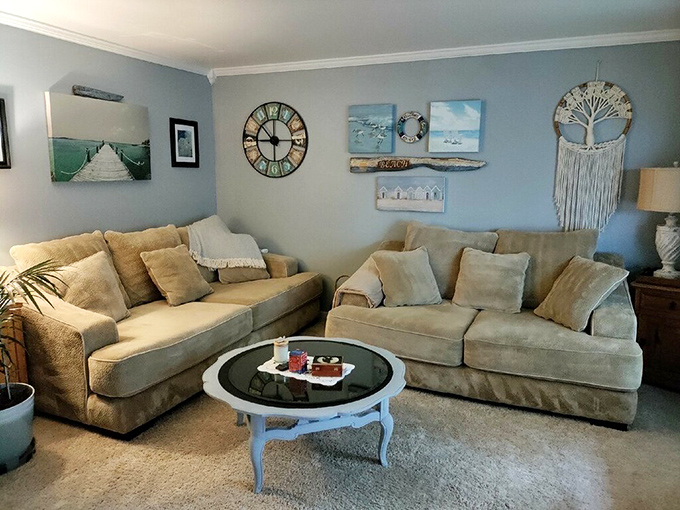 Someone's former living room could be your next Instagram backdrop. Coastal-themed decor that didn't come from a big box store.