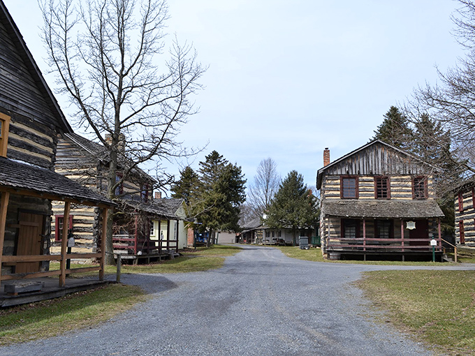 These weathered log homes stand as monuments to practicality, when "open concept" meant having just enough walls to keep the bears out.