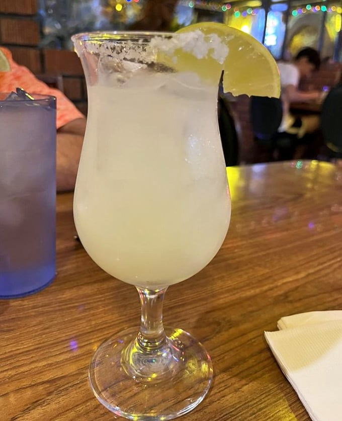 This margarita on the rocks promises to transport you straight to your happiest vacation memories.