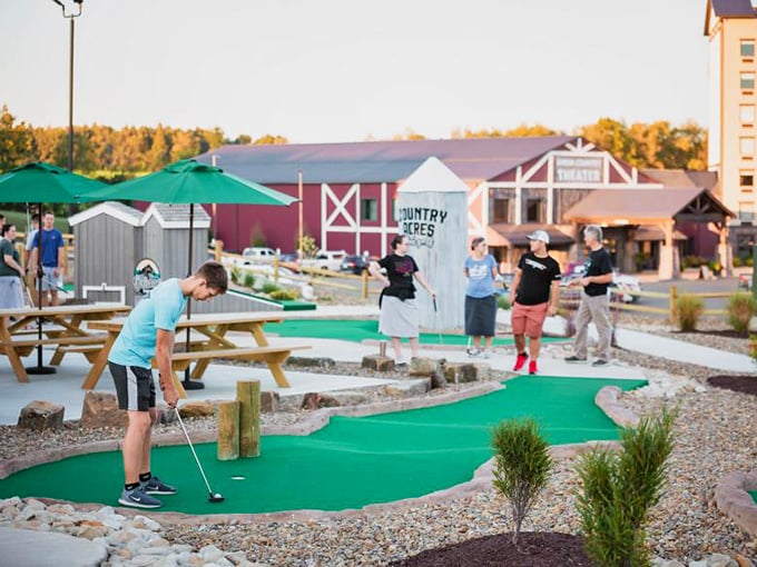Mini-golf in Amish Country: where the windmills aren't just obstacles on the course but actual working structures in the distance.