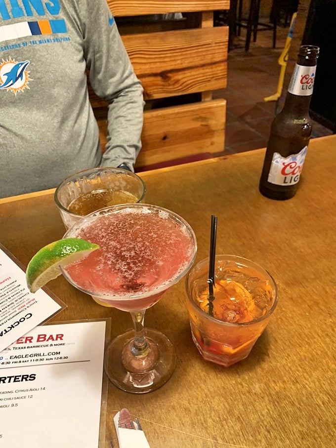 Cocktail hour done right. That pink martini isn't just a drink&mdash;it's the beginning of a very good decision-making process.