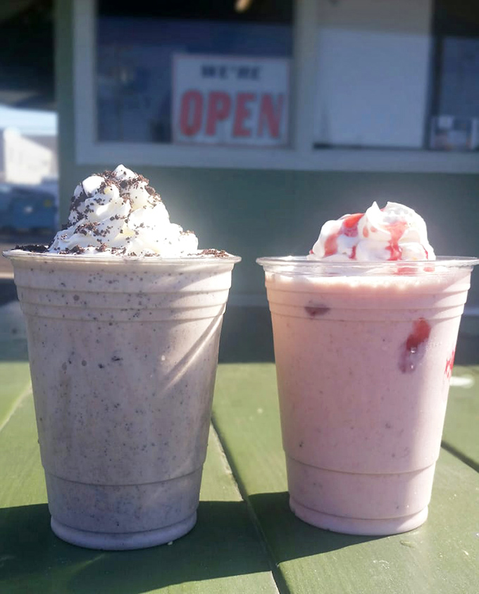 Cookies and cream meets strawberry swirl&mdash;milkshakes so thick they're practically standing at attention. Straws are merely a suggestion here.
