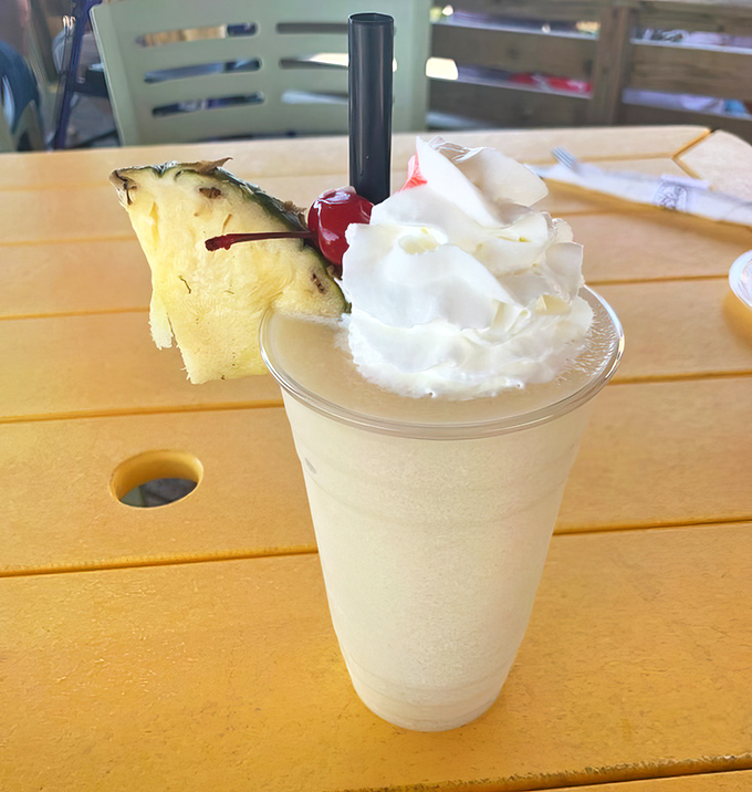 Vacation isn't a place&mdash;it's this pi&ntilde;a colada topped with whipped cream and a pineapple crown fit for beach royalty.