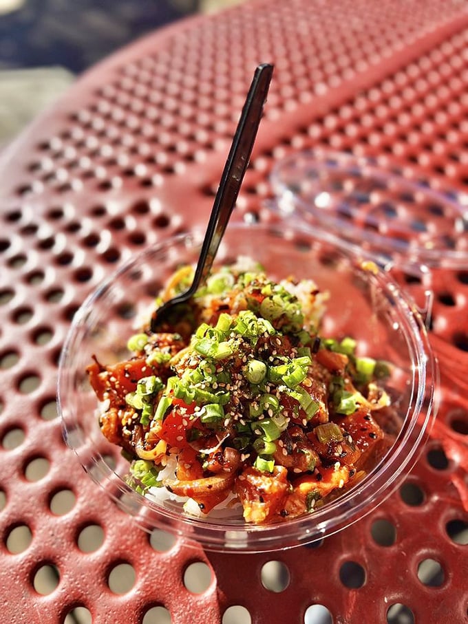 This poke bowl isn't just lunch&mdash;it's an edible color palette where each bite delivers the ocean's freshness with a Hawaiian-inspired high-five to your taste buds.