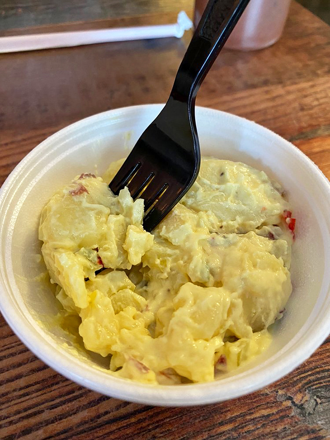 Potato salad that your grandmother would approve of, assuming your grandmother was a culinary genius with a PhD in comfort food.