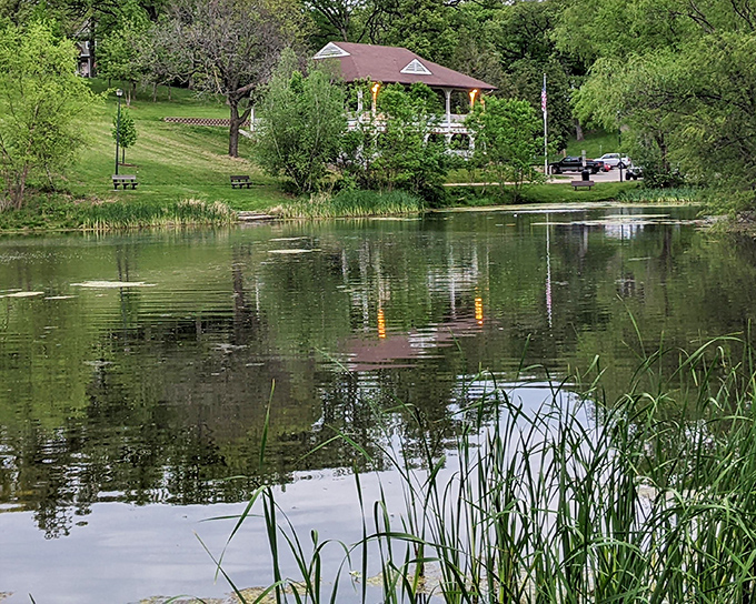This charming gazebo at sunset captures Moline's romantic side, where Mississippi River views and golden hour light create perfect moments.
