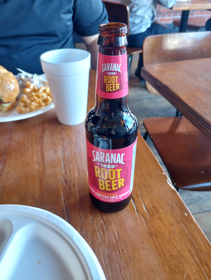 Even the root beer is taken seriously here. Because what pairs better with smoky meat than a crisp, old-fashioned Saranac?