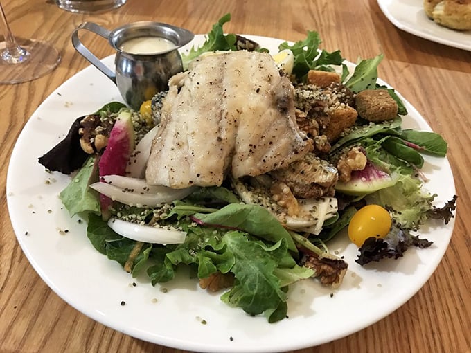Who said healthy can't be heavenly? Fresh fish atop a garden of greens&mdash;the kind of salad that makes you forget you're being virtuous.