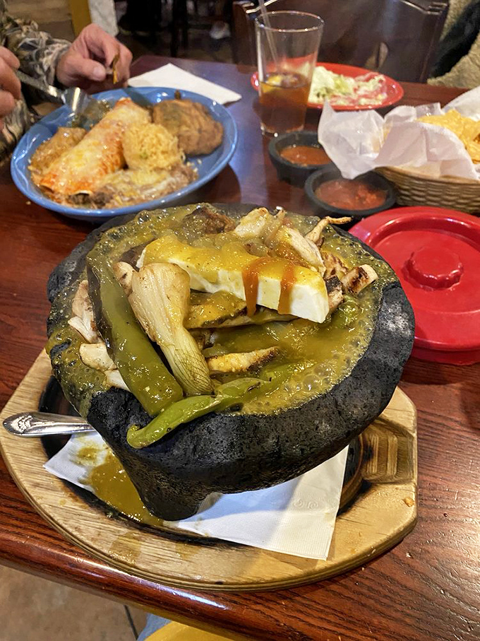 A molcajete isn't just a serving dish&mdash;it's a volcanic rock cauldron of bubbling green goodness that would make even the Aztecs proud.