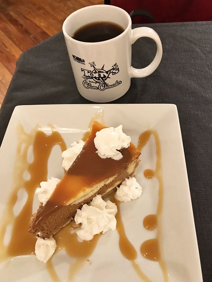 Whoever said you can't find great dessert at a seafood joint never met this salted caramel cheesecake&mdash;the perfect finale to a maritime feast.