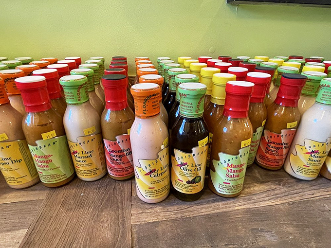 A rainbow of tropical sauces and salsas adds serious Florida flair to any culinary adventure.