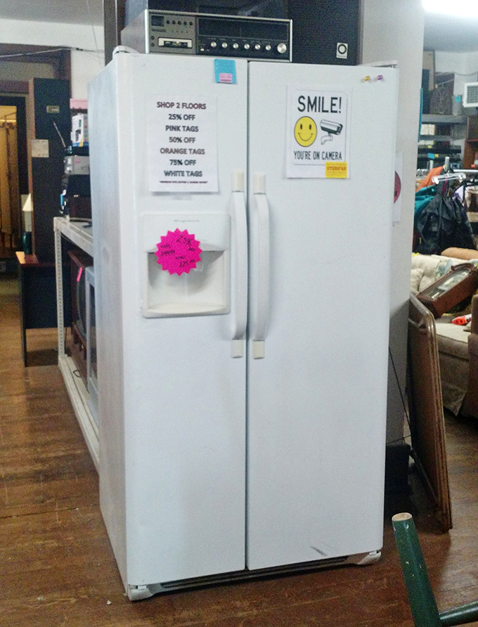 This refrigerator comes with its own color-coded discount system. The real treasure isn't what's inside, but what you'll save on your electric bill.