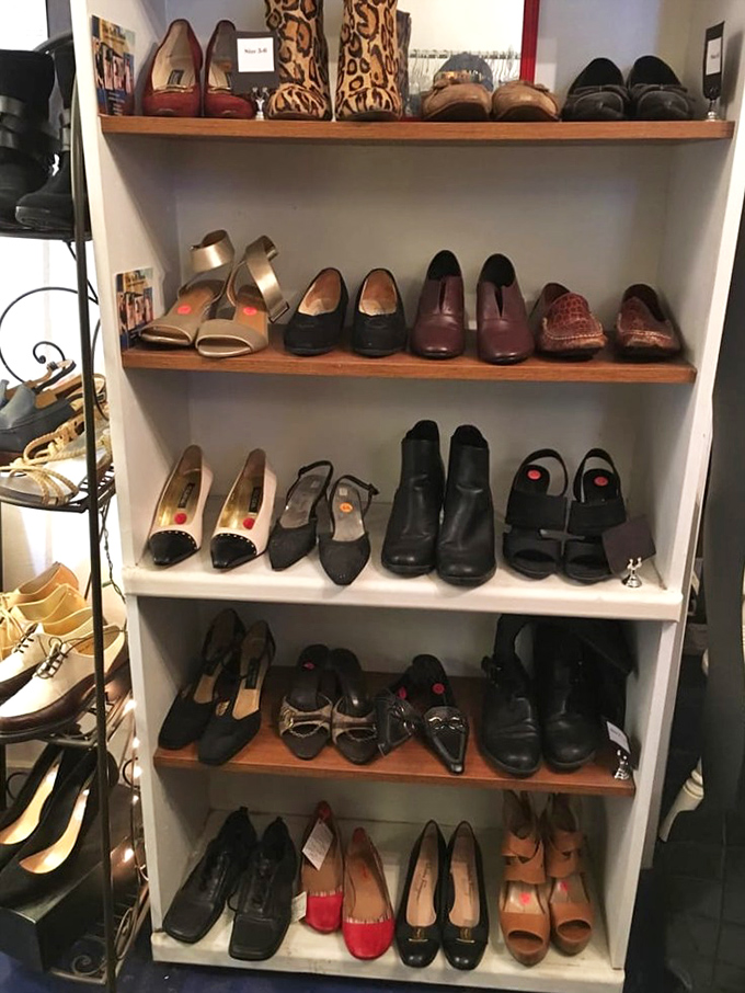 The Sistine Chapel of shoe shelves. Each pair tells a story&mdash;and at these prices, you can afford to listen to several tales.