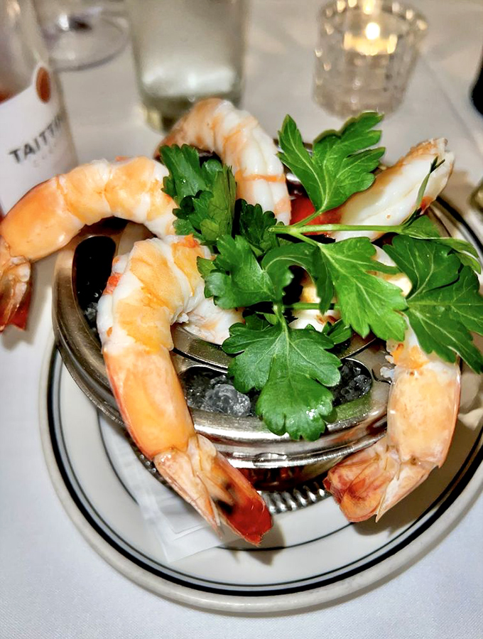 Shrimp cocktail&mdash;the steakhouse classic that never goes out of style. These plump beauties perched on the edge of their silver throne demand respect.