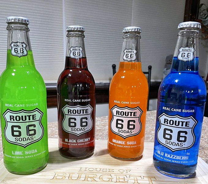Route 66 sodas in colors not found in nature&mdash;proving that sometimes the journey to flavor town requires a technicolor roadmap.