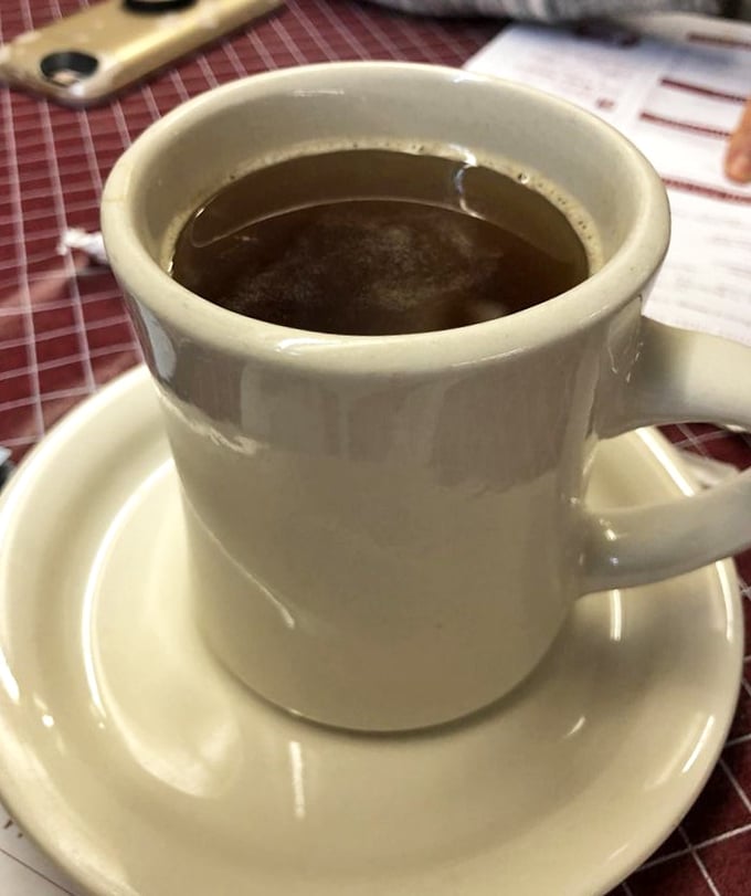 The humble coffee mug&mdash;delivering liquid motivation since forever. In Amish Country, a good cup isn't fancy; it's faithful, like an old friend.
