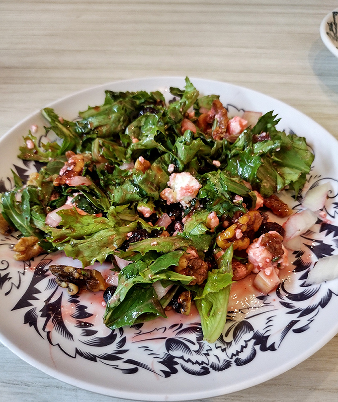 This isn't just salad &ndash; it's a garden party where greens, nuts, and feta have gathered to show vegetables can have fun too.