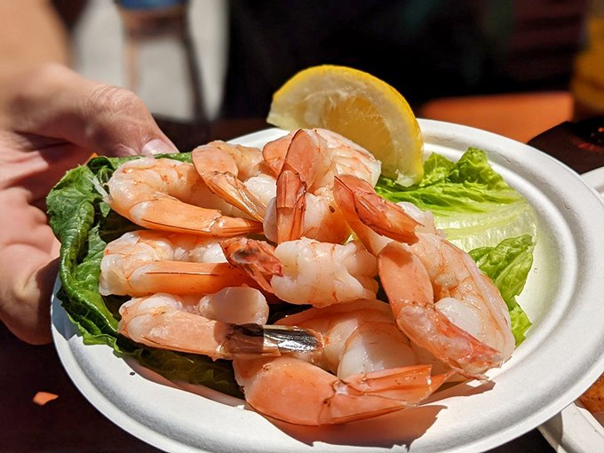 Peel-and-eat shrimp that taste like they just jumped from ocean to plate. Simple pleasures are often the most profound, especially when served with cocktail sauce.