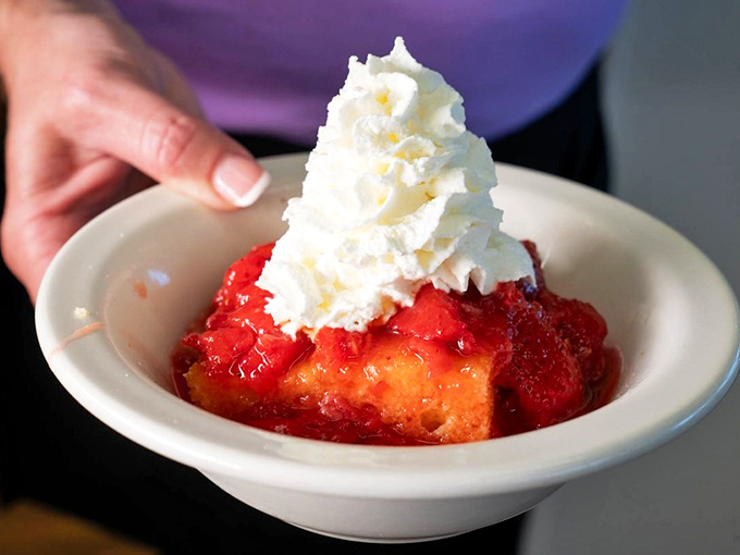 Strawberry shortcake that's summer in a bowl &ndash; bright berries, golden cake, and a crown of whipped cream that would make royalty jealous.