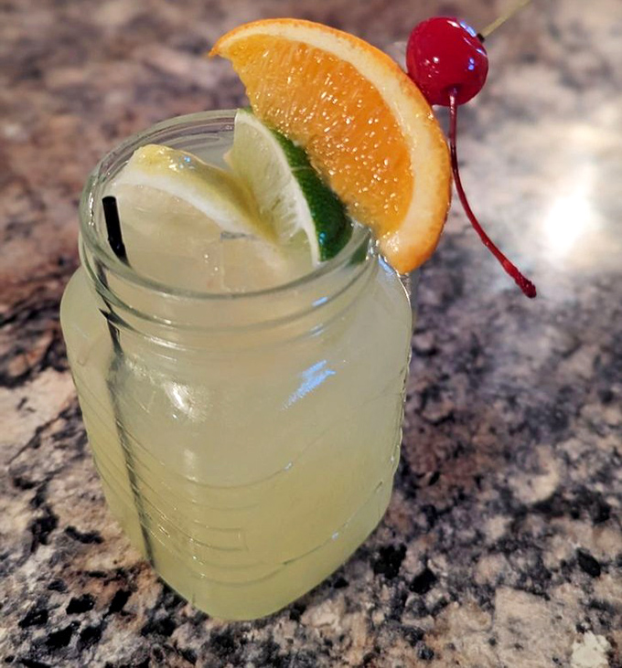 A mason jar cocktail that captures Florida sunshine in liquid form&mdash;complete with enough fruit to count as a serving of produce.