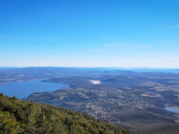 Summit views that make the hike worthwhile! Mount Konocti rewards climbers with this spectacular Clear Lake panorama&mdash;nature's version of the corner office.