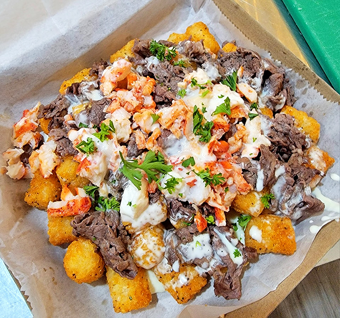 Surf meets turf in tot form &ndash; because sometimes genius comes in bite-sized golden packages.