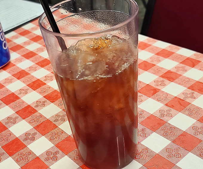 Sweet tea in a classic diner glass&mdash;the unofficial champagne of the Midwest. Amber liquid catching light like liquid sunshine.
