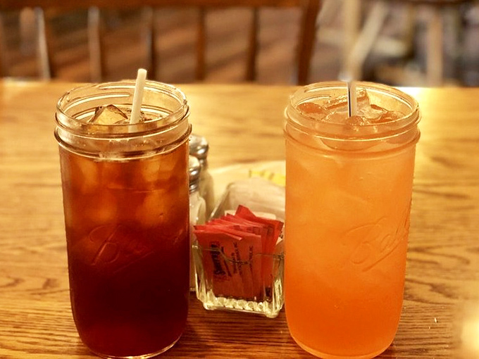 Sweet tea in a Mason jar isn't just a drink&mdash;it's a Southern handshake. These twin glasses of liquid hospitality are the perfect companions to any meal.