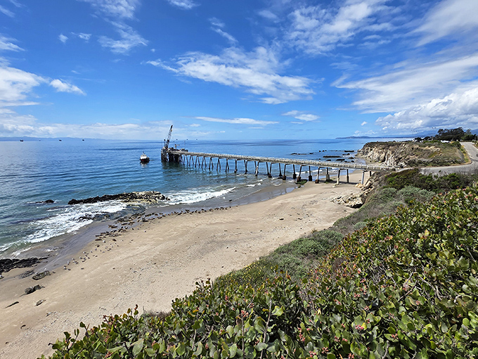 This wooden pier stretches toward the horizon like a pathway to possibilities, inviting photographers, fishermen, and sunset-chasers to venture just a bit further.
