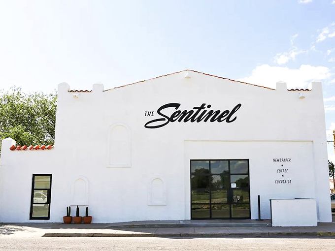 The Sentinel serves up more than coffee—it dishes out community in a pristine white adobe building that's as clean and refreshing as their cold brew.