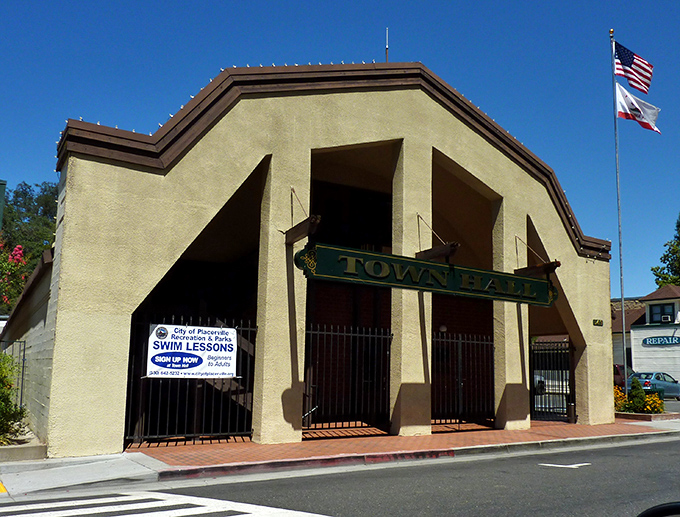Town Hall: where local democracy happens in a building that looks like it could be the set for a Western-themed episode of Parks and Recreation.