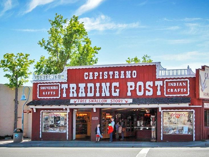 The Trading Post promises souvenirs with a side of swallow stories&mdash;because nobody leaves town without hearing about those famous birds.
