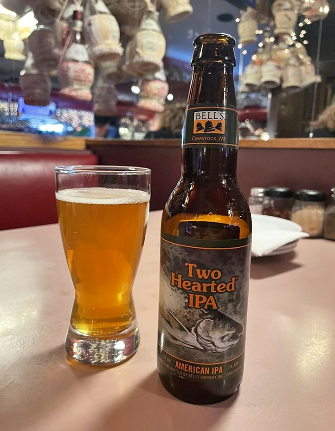 A Michigan craft beer beside those Chianti bottles? That's what I call peaceful coexistence between old-world tradition and new-world craft.