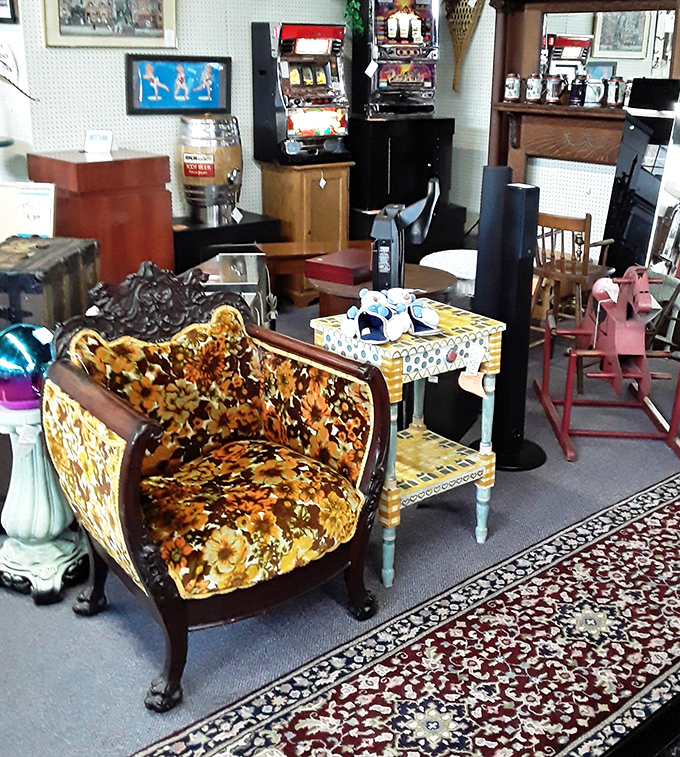 That floral chair has seen things&mdash;probably an entire decade of "Dallas" episodes while someone's grandmother worked on needlepoint.