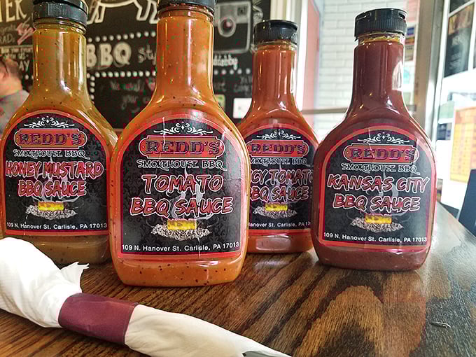 House-made sauces ranging from sweet to spicy - each one crafted to complement rather than mask the meat.