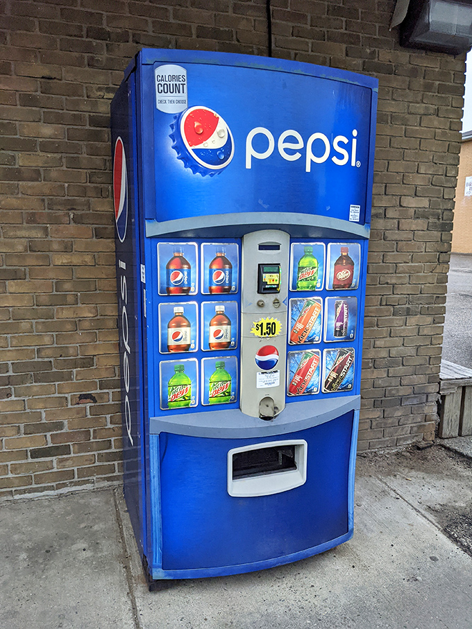 Even the Pepsi machine outside knows its role in the ecosystem&mdash;providing the perfect sweet-cutting companion to donut indulgence.