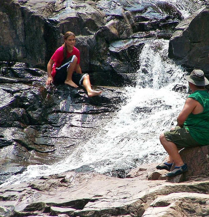 Natural water slides formed by centuries of persistent water. Mother Nature's theme park doesn't require an admission ticket.