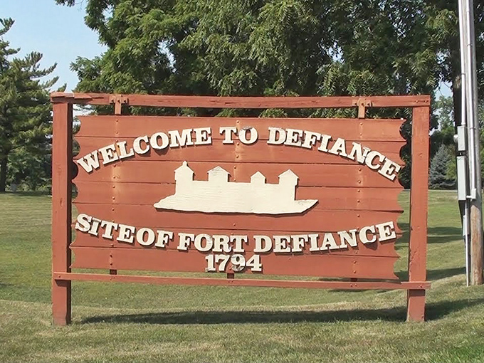 "Welcome to Defiance"&mdash;where the town sign tells you exactly what you need to know: this place has been standing its ground since 1794.