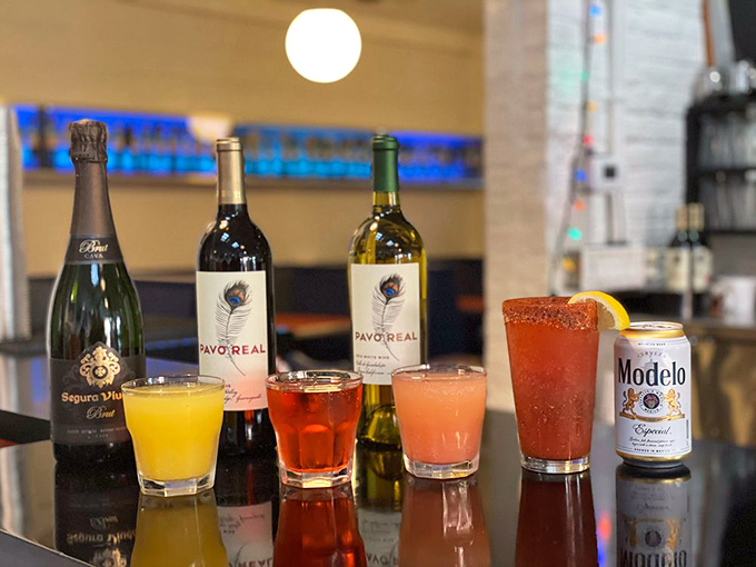 Liquid refreshment lineup: from mimosas to micheladas, Rudy's beverage game is as strong as their coffee.