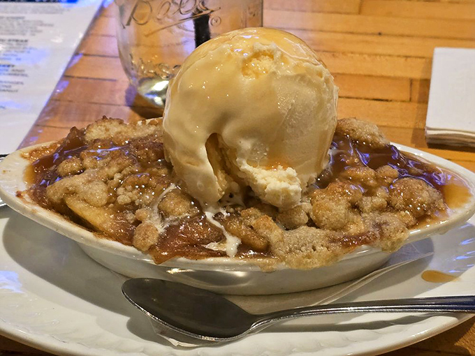 This isn't just dessert&mdash;it's therapy in a dish. Warm apple crumble collapsing under cold vanilla ice cream creates the temperature tango your taste buds crave.