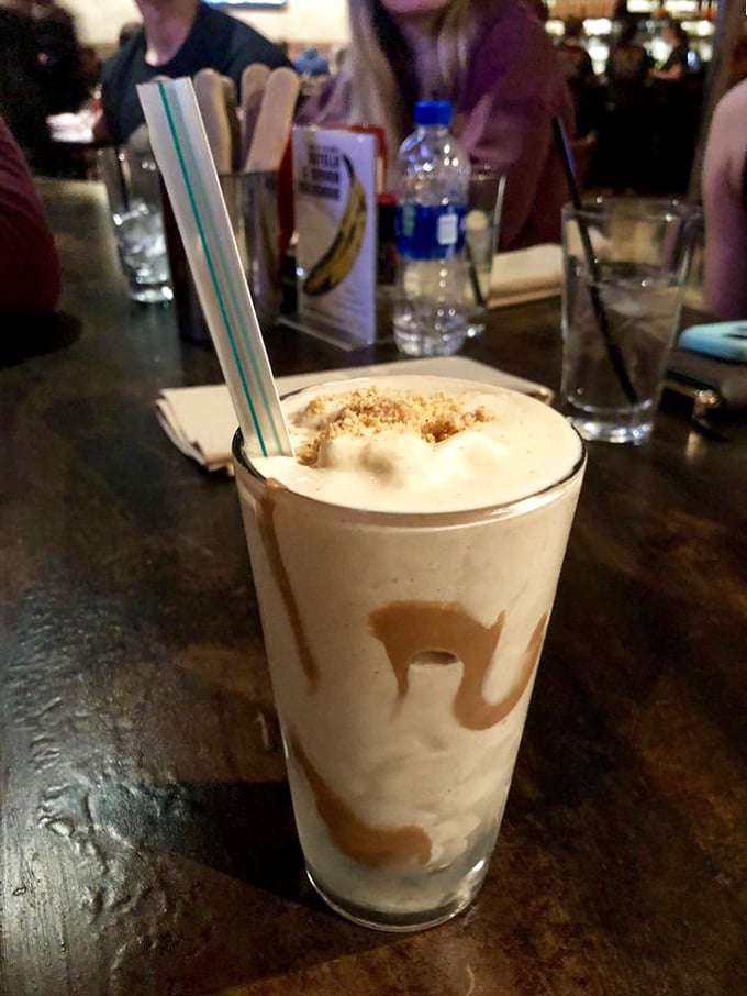 This isn't just a milkshake&mdash;it's dessert with a straw, caramel swirls dancing through vanilla like they're auditioning for "So You Think You Can Drizzle."