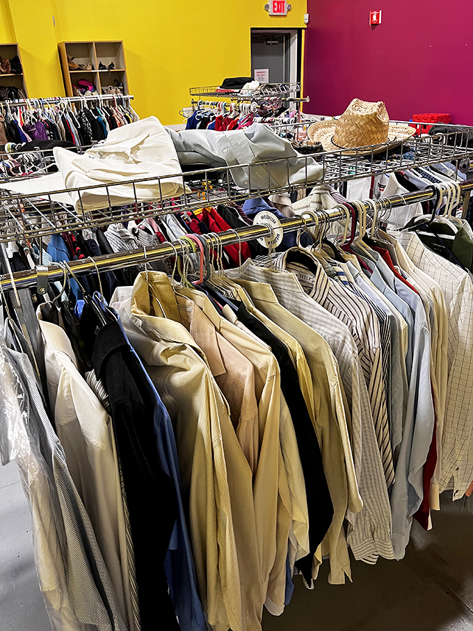 The shirt rack&mdash;where men's business attire goes for its retirement plan, hanging hopefully for the day someone decides formal wear deserves a second chance.
